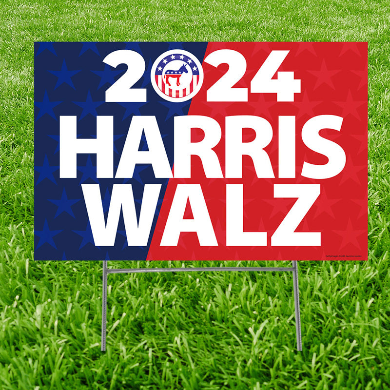 HARRIS/WALZ 2024 Plastic Outdoor Yard Sign Standup Standee ...