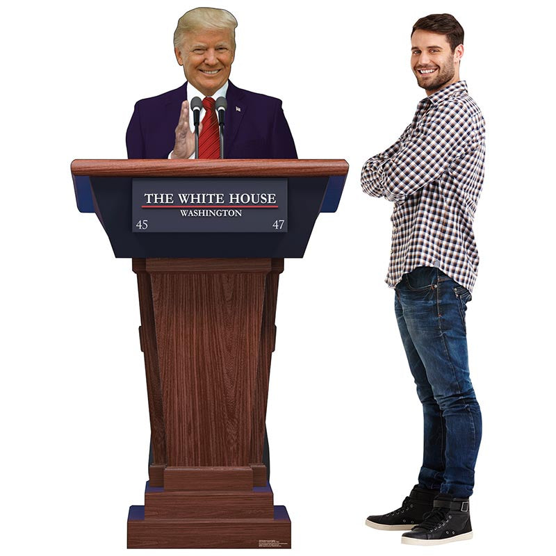 DONALD TRUMP AT PODIUM Lifesize Cardboard Cutout Standup Standee ...