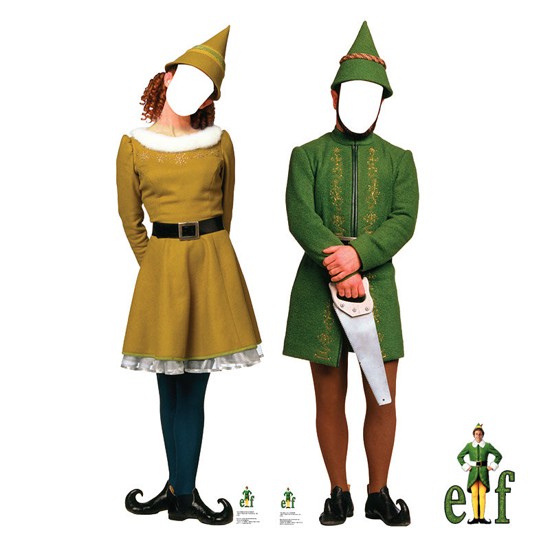 MALE AND FEMALE ELVES STAND-INS 2-PIECE SET Elf Cardboard Cutout ...