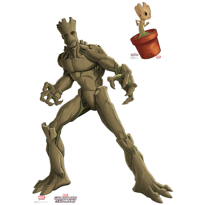 GROOT AND BABY GROOT Guardians of the Galaxy (Animated) Cardboard ...
