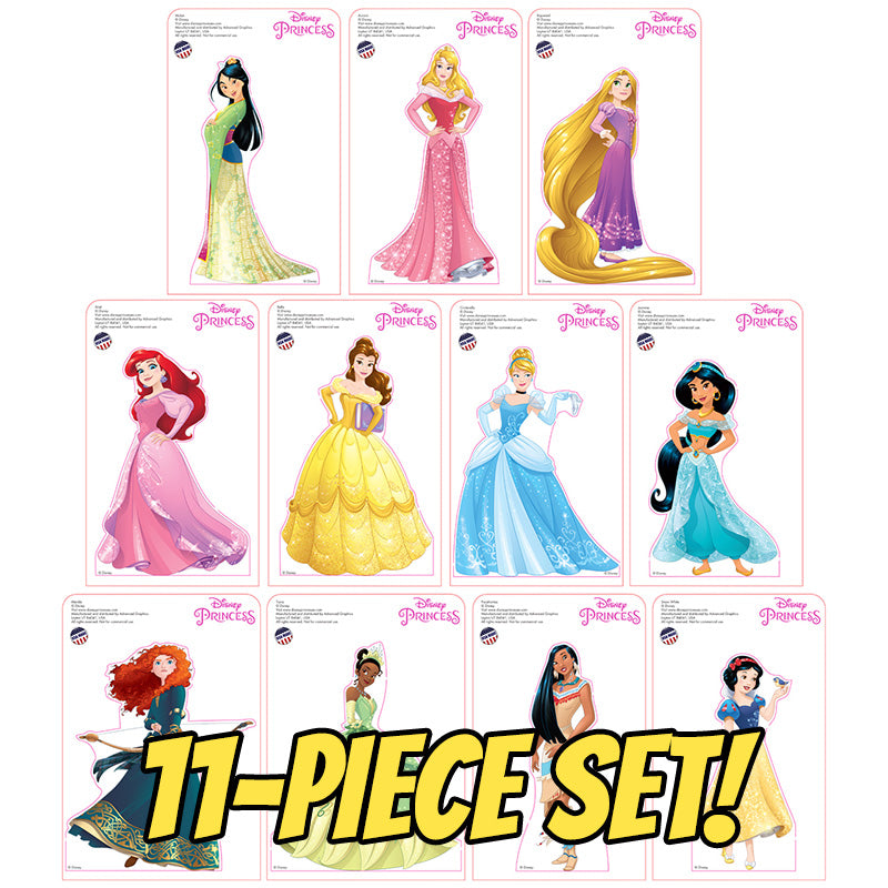 DISNEY PRINCESSES 11-PIECE SET of Mini Cardboard Cutout Standups Standees – StandingStills.com