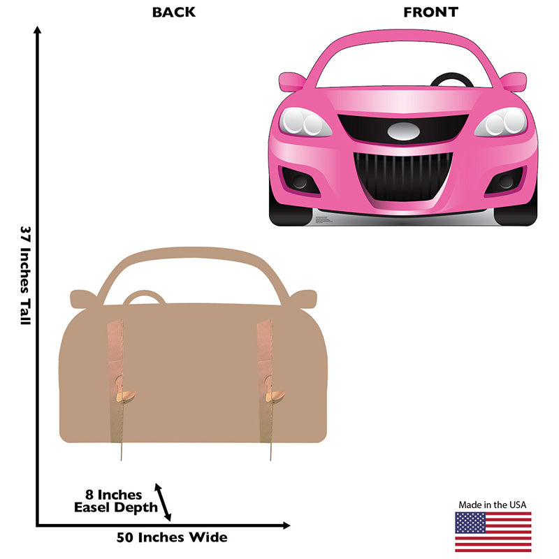 PINK SPORTS CAR STAND-IN Cardboard Cutout Standup Standee ...